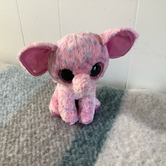 Ty | Toys | Beanie Boo Ellie Elephant Ty Plus Pink Sparkle Eyes | Poshmark